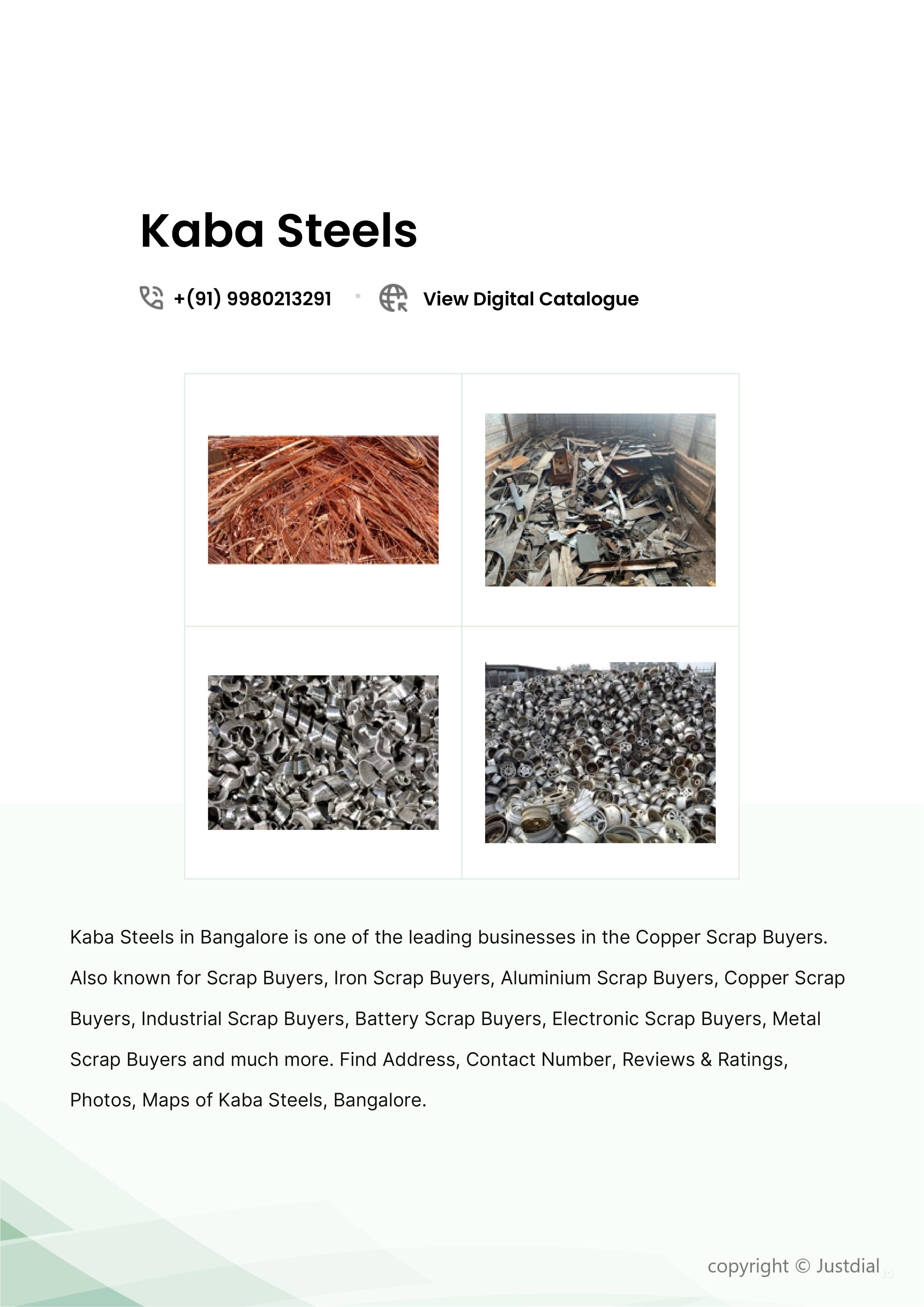 Kaba Steels - Dealer from Andrahalli, Bangalore, India | Company Profile
