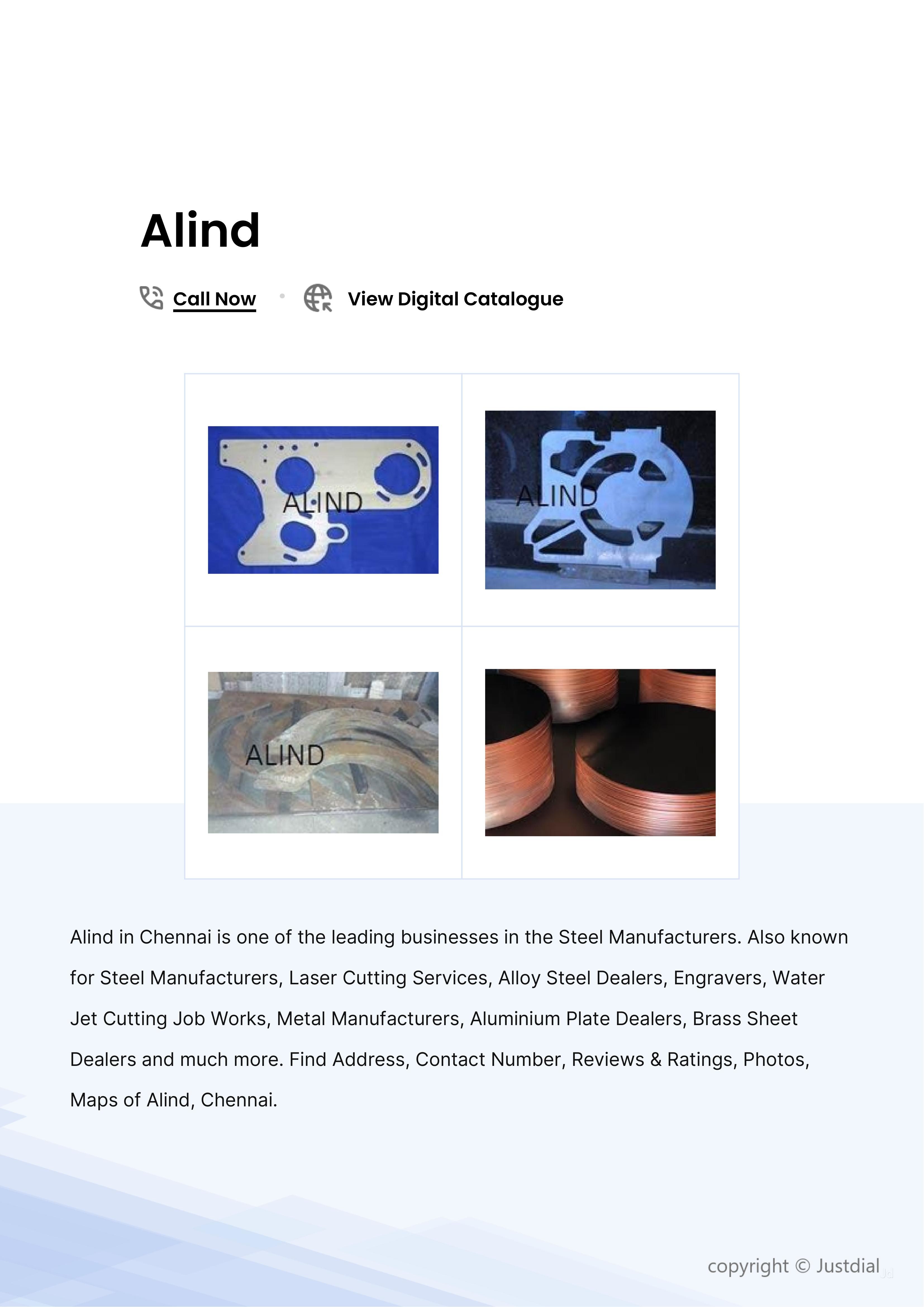 Alind - Manufacturer from Ambattur Industrial Estate, Chennai, India ...