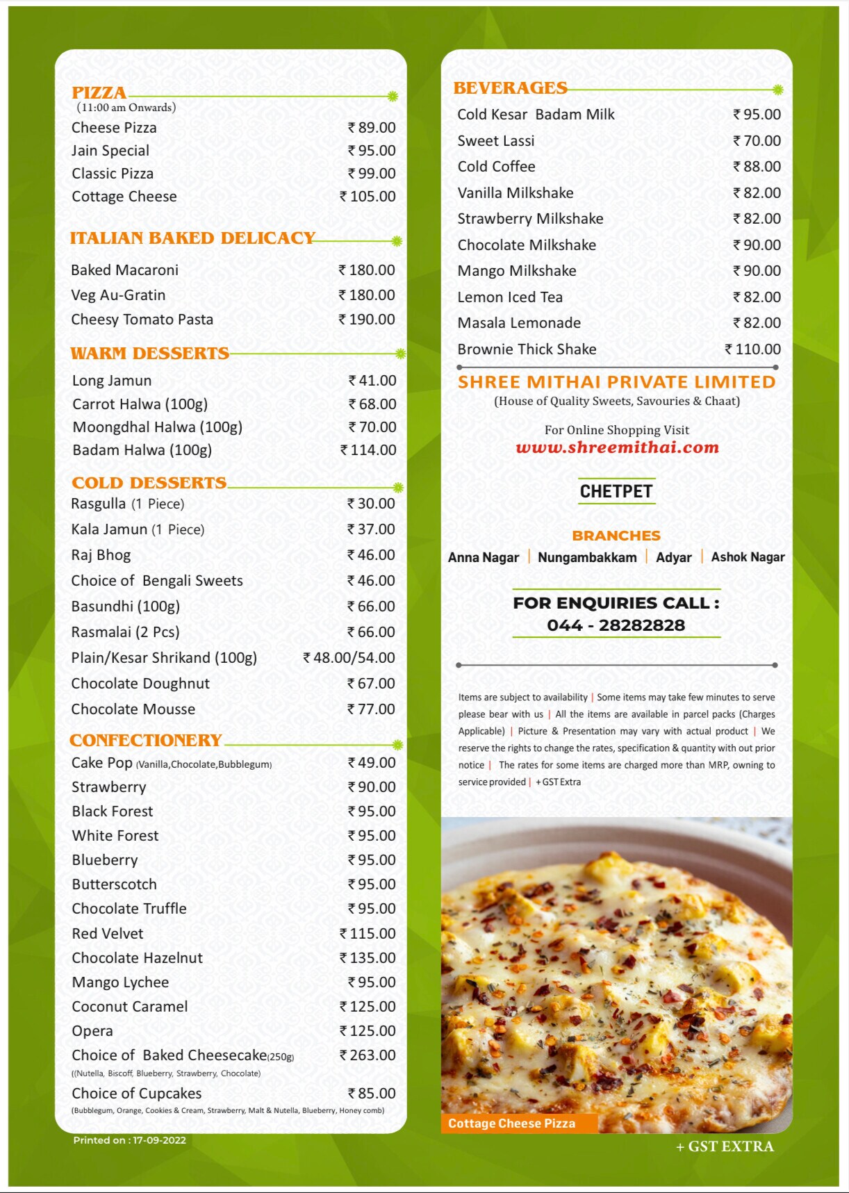 Shree Mithai in Chetpet,Chennai - Order Food Online - Best Chips ...