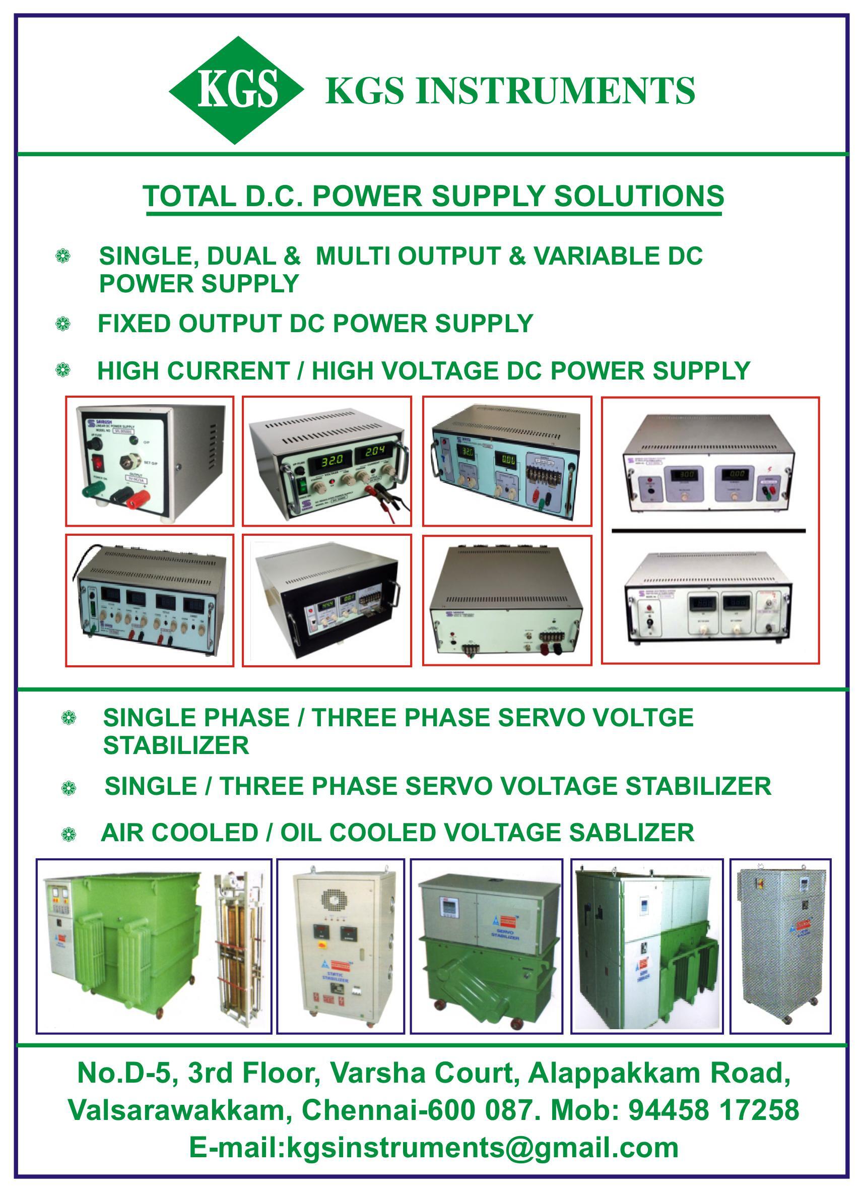 KGS Instruments in Valasaravakkam, Chennai - Best Electronic Goods ...