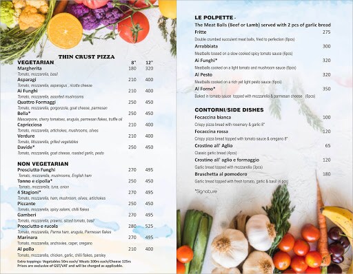 Davide's Pizzeria in Candolim,Goa - Order Food Online - Best Pizza ...
