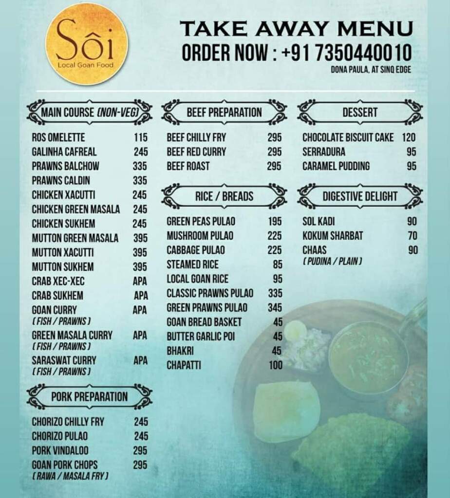 Soi (Sinq Party Hotel) in Candolim,Goa - Order Food Online - Best Goan ...