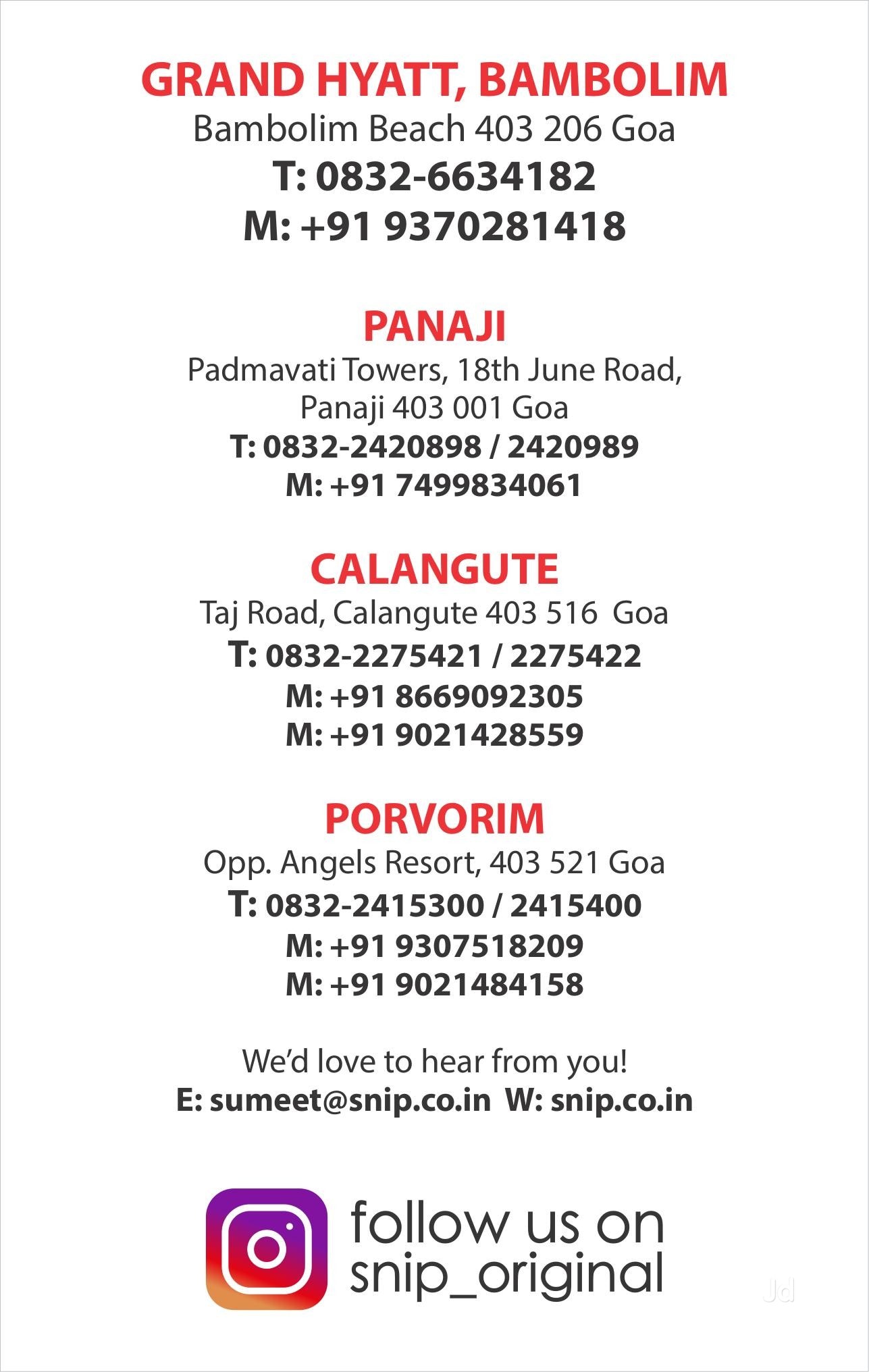 Snip Salon & Spa (Grand Hyatt) in Bambolim,Goa - Salons near me in Goa ...