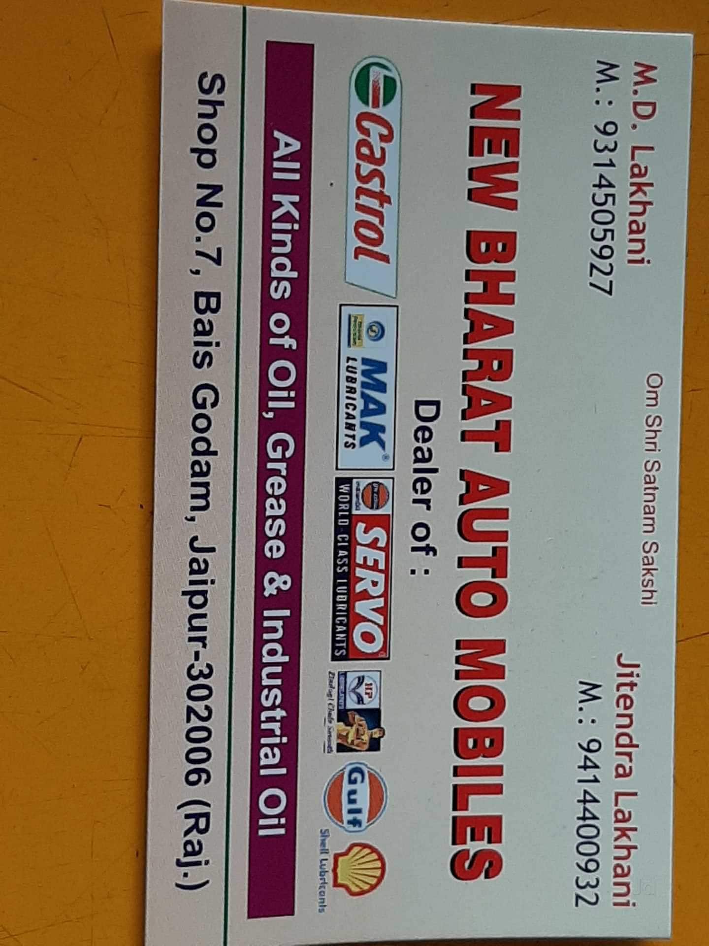 New Bharat Auto Mobile in 22 Godam, Jaipur - Best Lubricant Oil Dealers ...