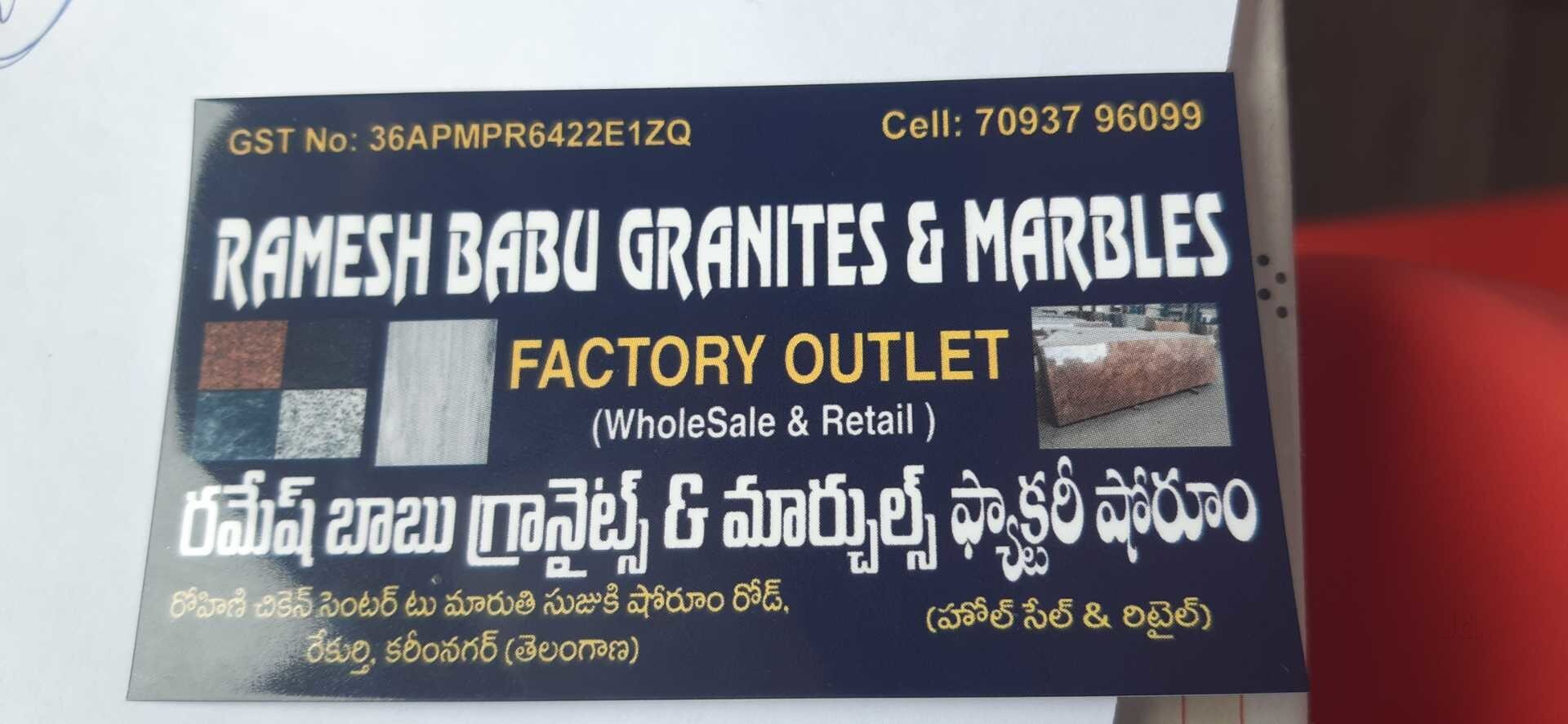 Ramesh Babu Granite Marble in Mankammathota, Karimnagar - Best Granite ...