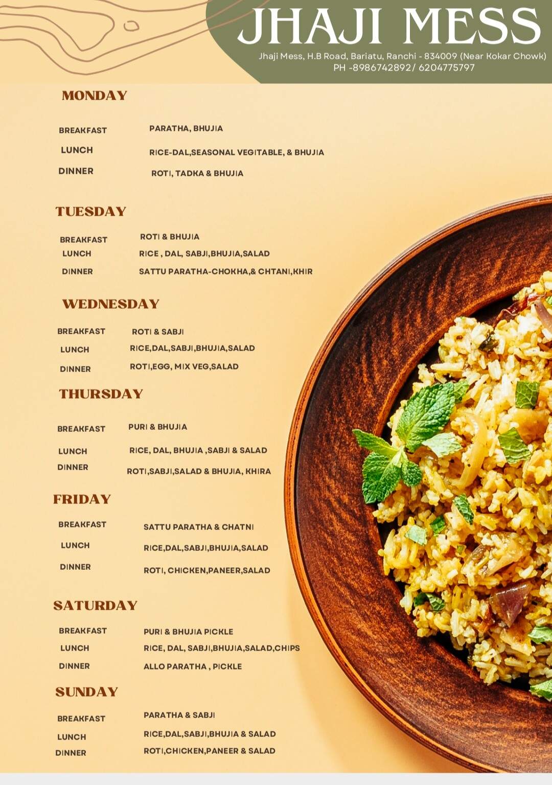 Jhaji Mess in Bariatu,Ranchi - Best Tiffin Services in Ranchi - Justdial