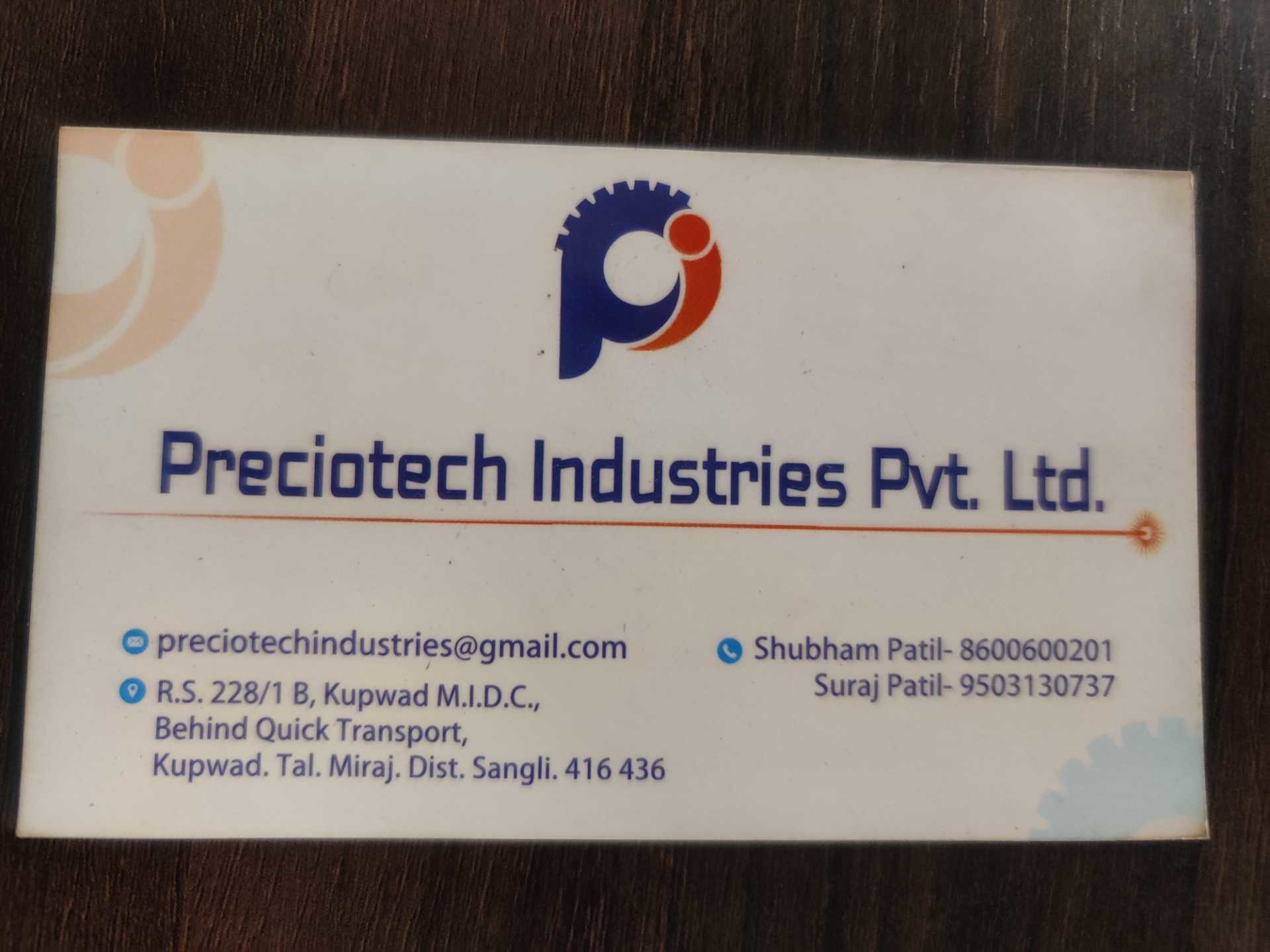 Preciotech Industrial Pvt. Ltd. in Kupwad MIDC, Sangli - Best Precision ...