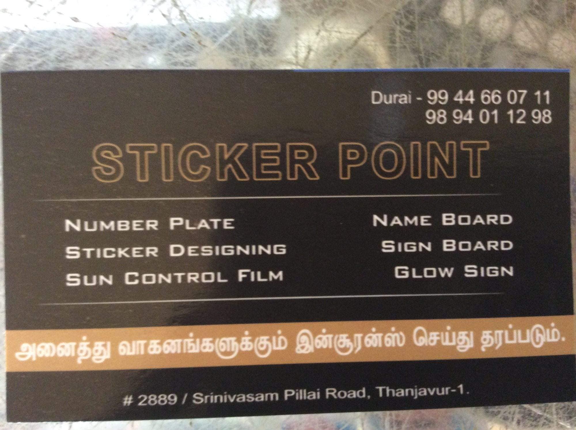 Sticker Point in Shivaji Nagar, Thanjavur - Best Sticker Dealers in ...