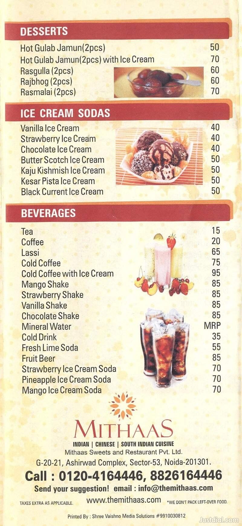 Mithaas Sweets in Noida Sector 53,Delhi - Order Food Online - Best ...