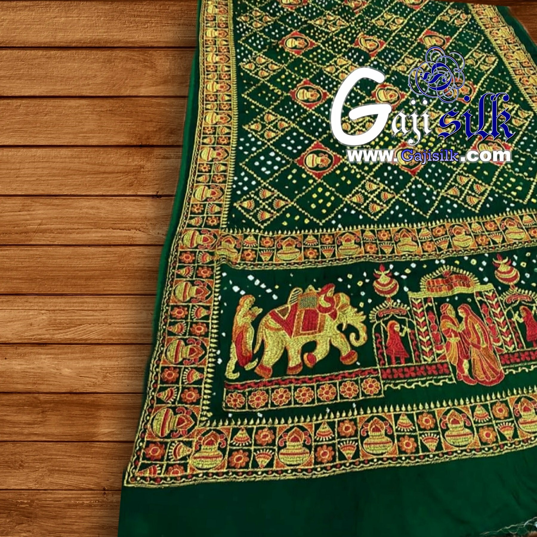 Traditional Silk Gharchola Wedding Saree with Printed/Embroidered ...