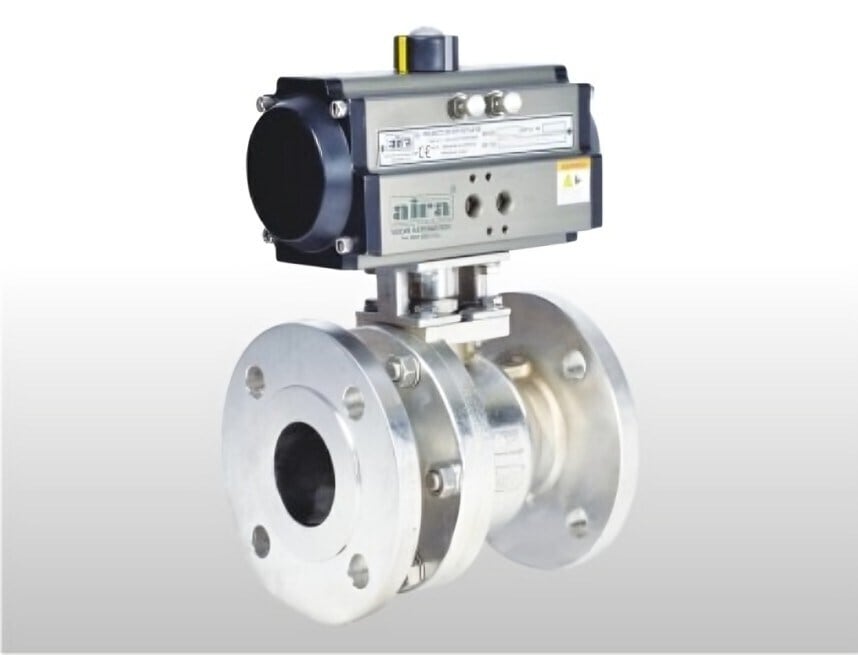 Aira Pneumatic Rotary Actuator Operated 2 Piece Design VGO Ball Valve ...