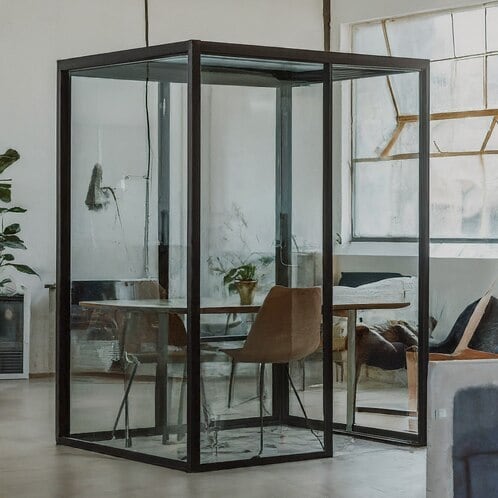 Aluminium Glass Cabin Partition Black 6.5 MM in Ambala at ₹ 200 / Sq.ft ...