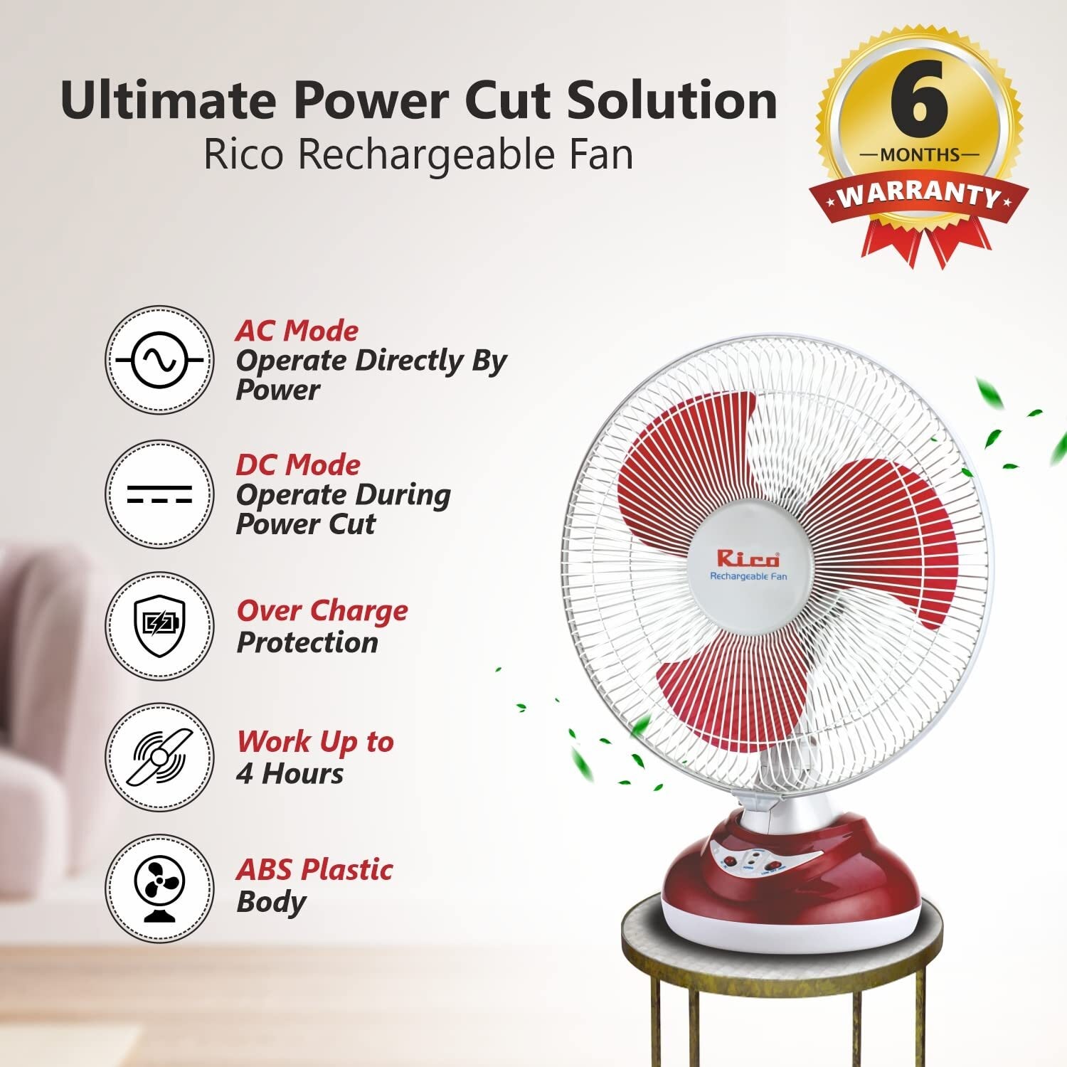Rechargeable battery fan store
