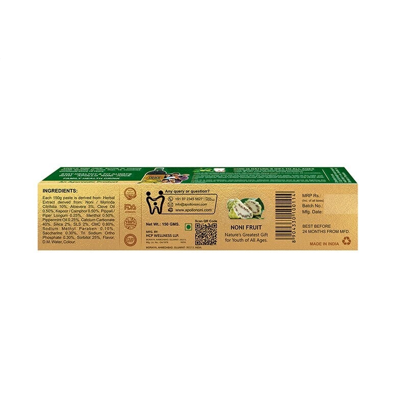 Apollo NONI Natural and Herbal Toothpaste (150 gm) in Ahmedabad at ₹ 96 ...