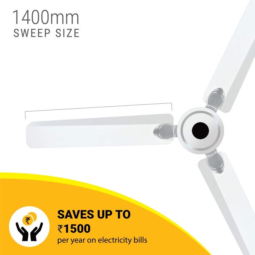 Atomberg EFP1400PW 1400 mm BLDC Motor with Remote 3 Blade Ceiling Fan ...