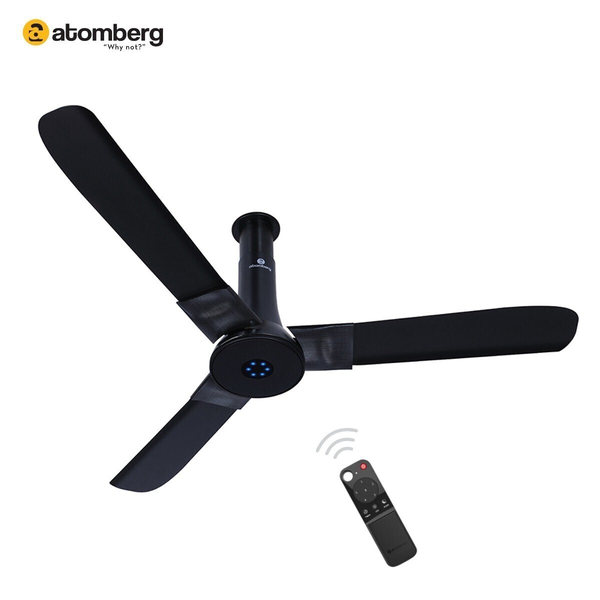 Atomberg Studio Plus Energy Saving Ceiling Fan with BLDC Motor (Black ...