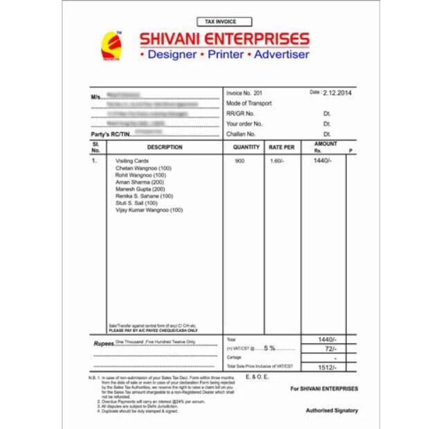Bill Book Printing Service in Allahabad at ₹ 300 - ₹ 400 / Pc by Madhu ...