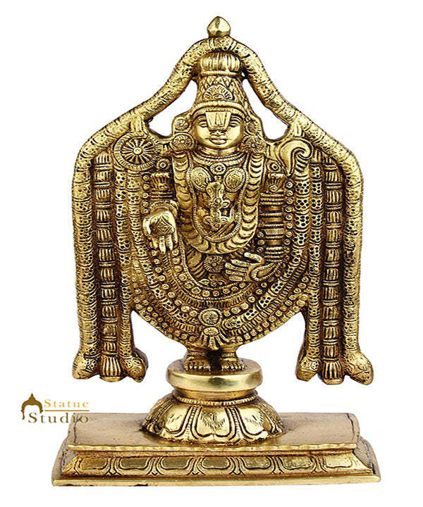 Brass Religious Hindu God Tirupati Balaji statue idol figurine 11Inches ...