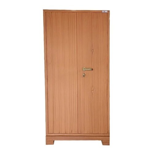 Double Door Wooden Finish Steel Wardrobe