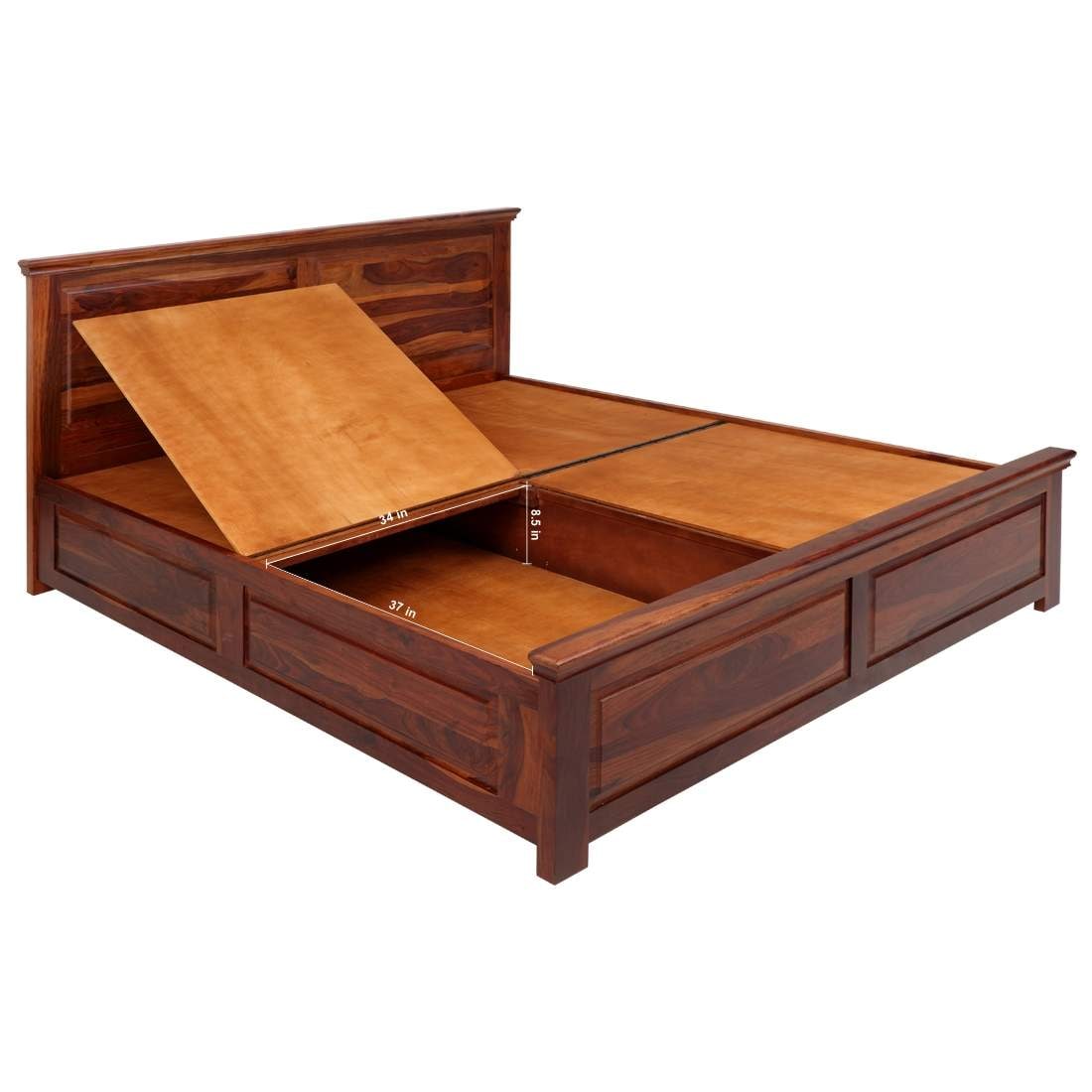 EVOK Alexander Solidwood King Bed With Hyd Storage Dark Walnut in Malappuram at best price by Galaxy Furniture Factory Justdial