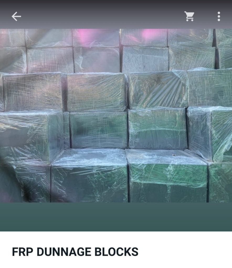 FRP Solid Cube Dunnage Blocks with 4 Holes for Cargo Stabilization in ...