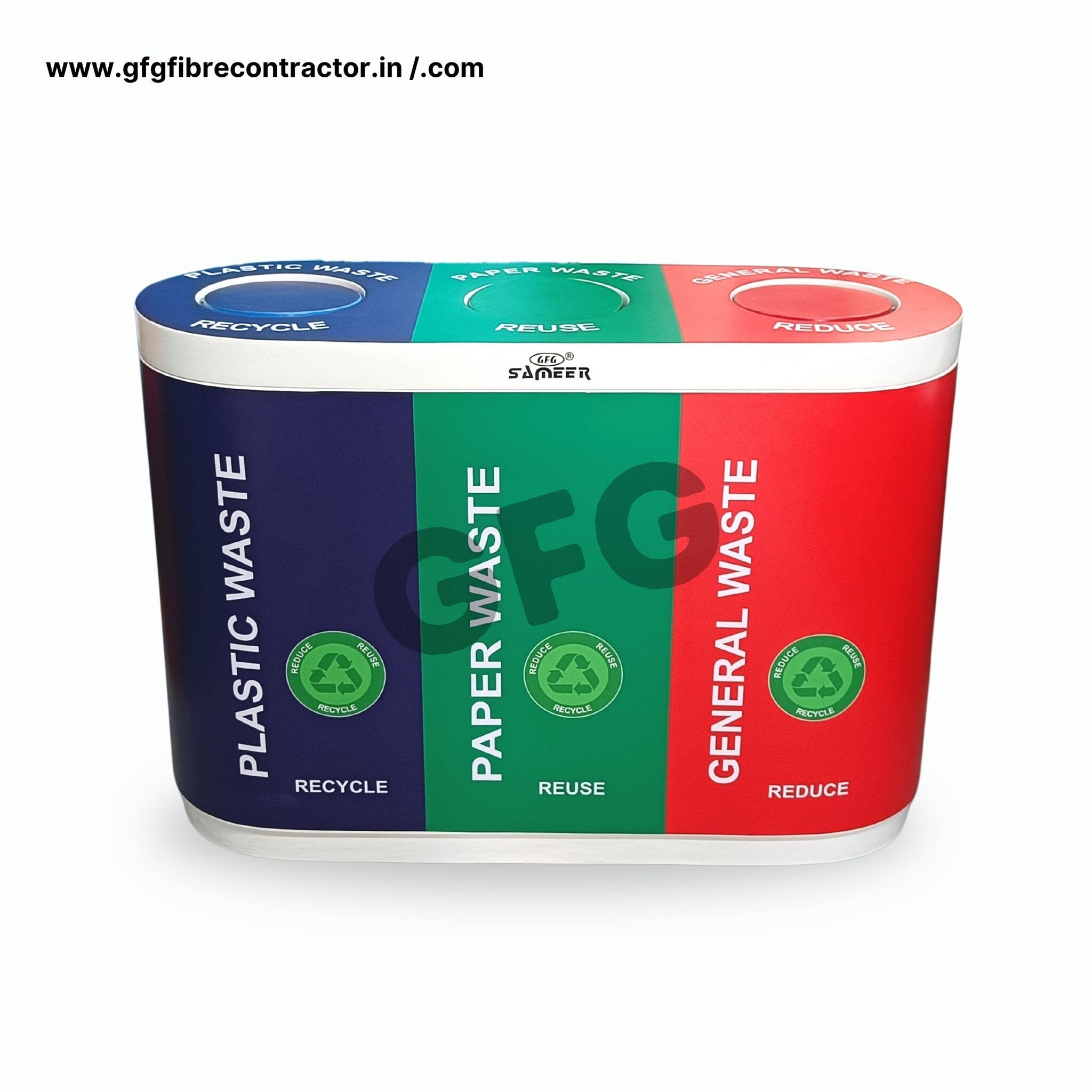 GFG FRP Trio Dustbin (180 Ltr) in Delhi at ₹ 12,500 / Pc by GF.G Fibre ...