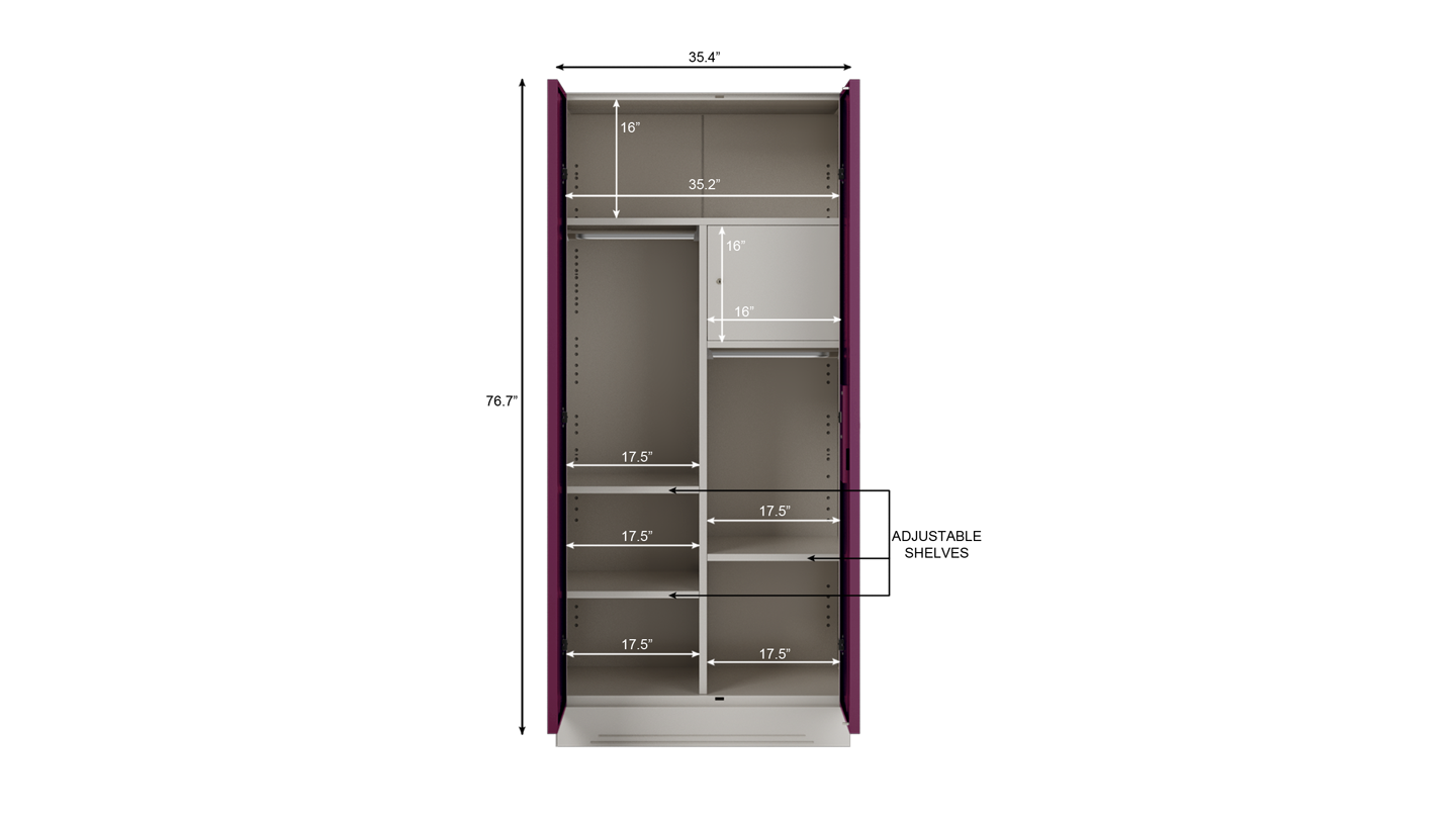 Godrej Interio Slimline 2 Door M1 Stainless Steel Almirah Purple