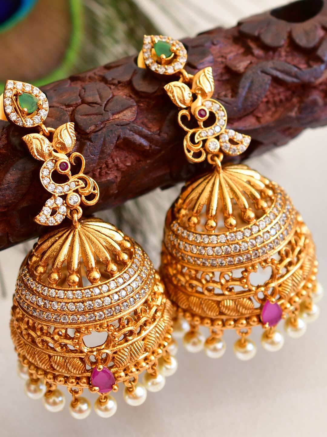 22k gold big jhumka earrings store