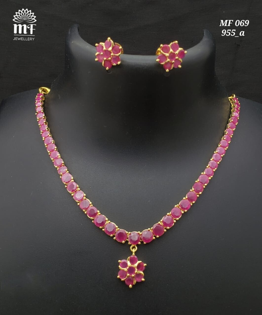 Gold Plated Necklace Imitation Jewellery Set MF069 in Chennai at ₹ 500 ...