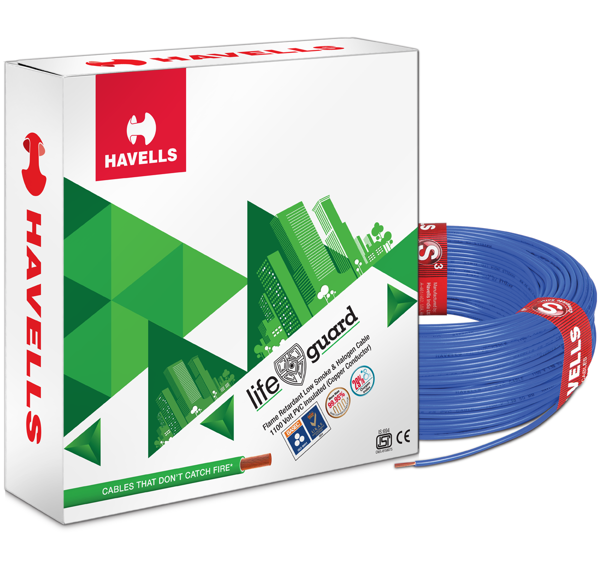 HAVELLS Life Guard Fr-Lsh Cable (Blue,1.5 Sq. Mm) in Delhi at ₹ 2,765 ...