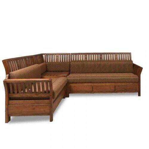 L shape wooden sala set store