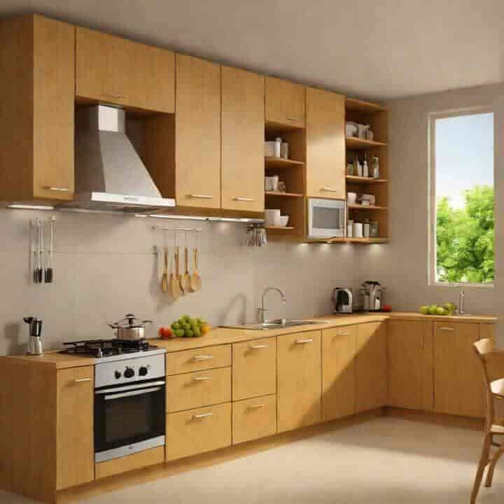 Laminated L Shape Plywood Modular Kitchen (Brown) in Navsari at ₹ 600 ...