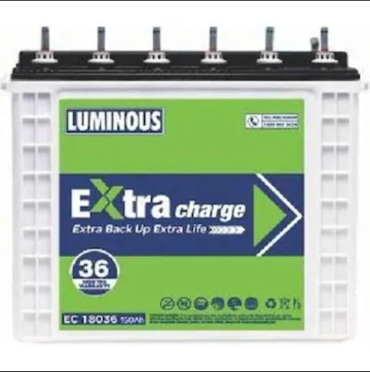 Luminous Extra Charge Tubular Inverter Battery Capacity 150 Ah in Dharapuram at 6 000 Unit by Kv Power Systems Justdial