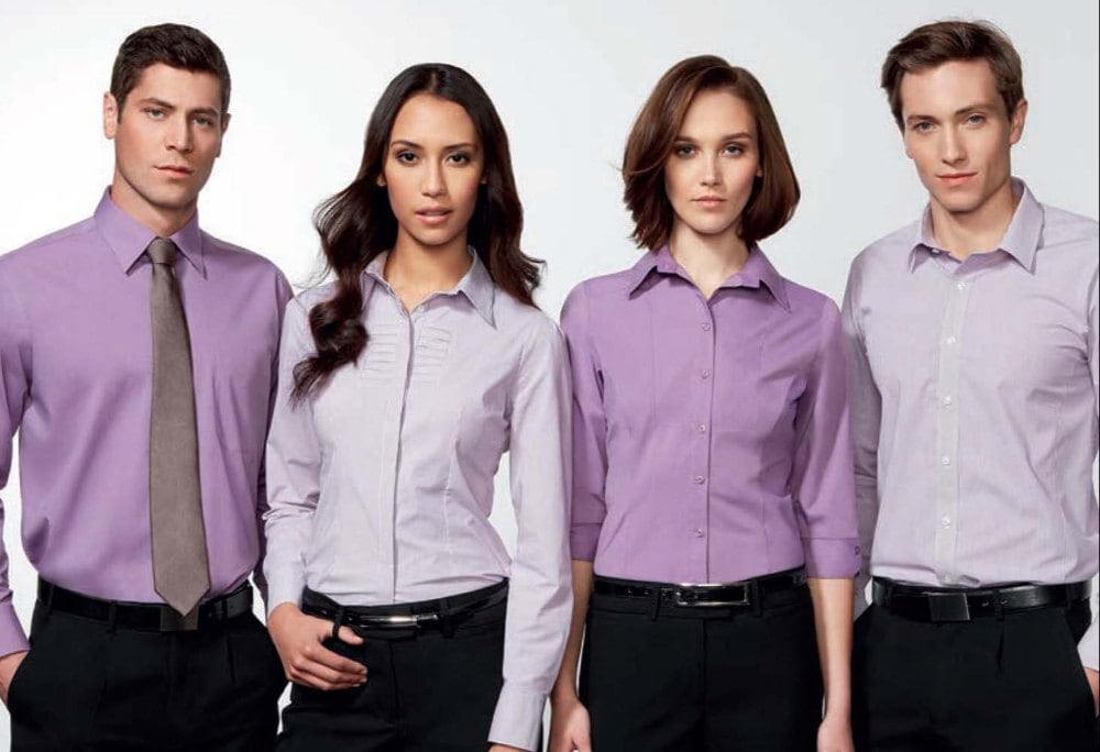Mens And Women Purple And Grey Corporate Polyester Uniform in Hyderabad ...