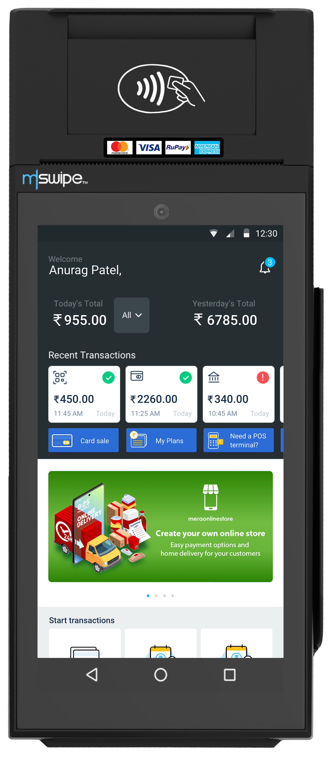 Mswipe Wisepos 4 WVGA display POS Machine in Pune at best price by M ...