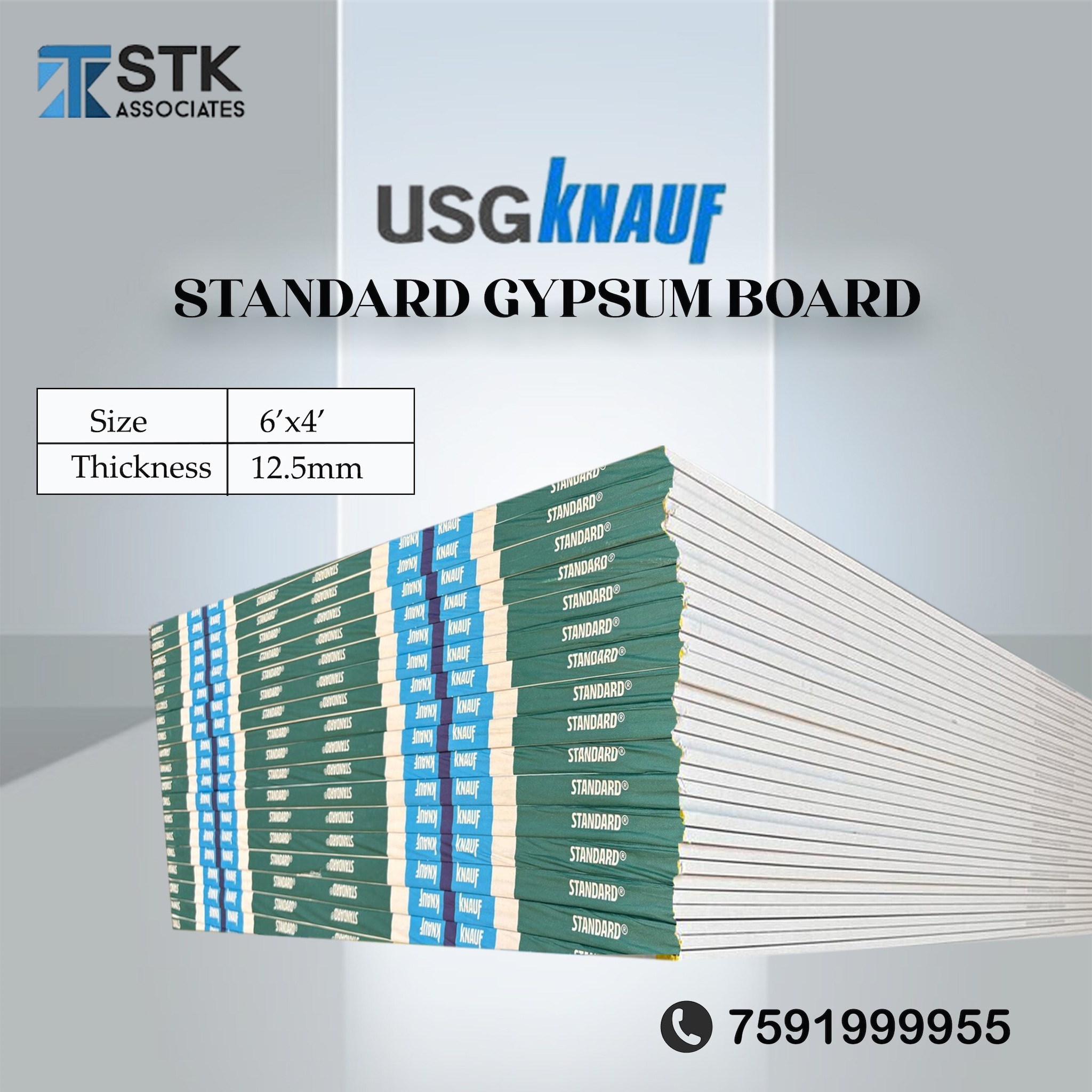 USG Standard Gypsum Board in Malappuram at ₹ 365 / Pc by Stk Associates ...