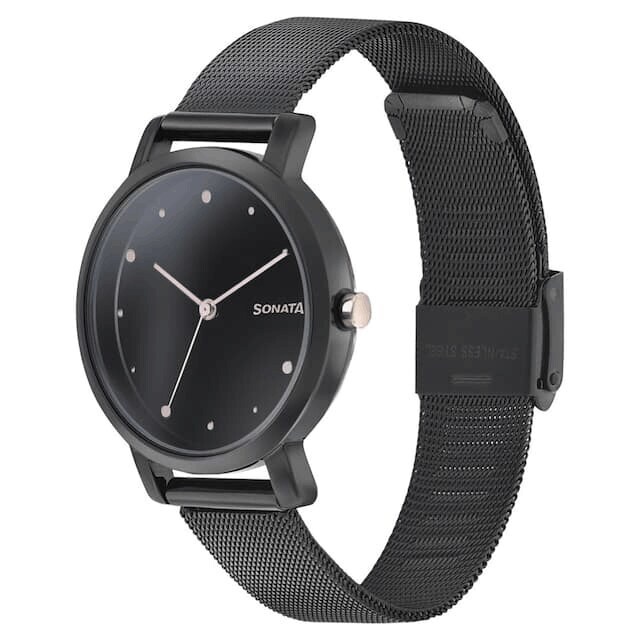 Onyx Black Dial Stainless Steel Wrist Watch - Get Best Price from ...