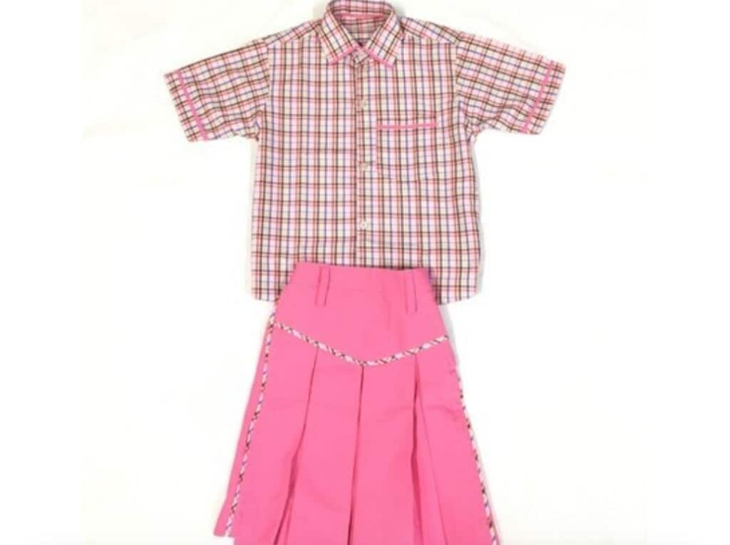 Pink Girls Solid Cotton School Uniform in Mangalore at best price by ...