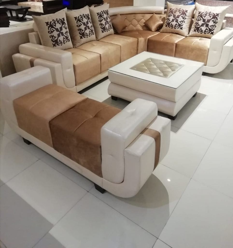 Polyester Rolex 6 Seater L Shape Sofa Set For Hall in Meerut at 35 000 Set by Jyoti Furniture Justdial
