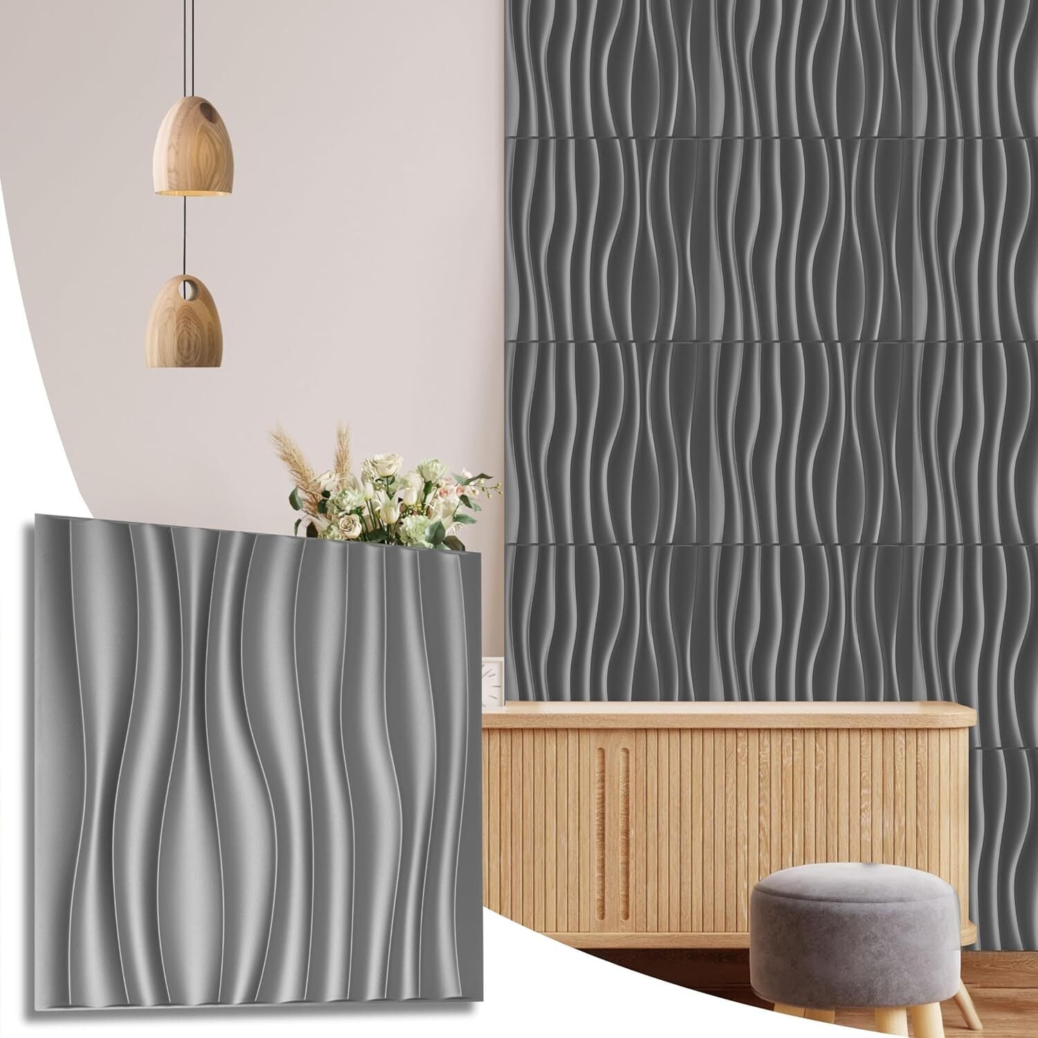 PVC 3D Wave Pattern Wall Panel in Delhi at ₹ 120 - ₹ 350 / Pc by SHREE ...