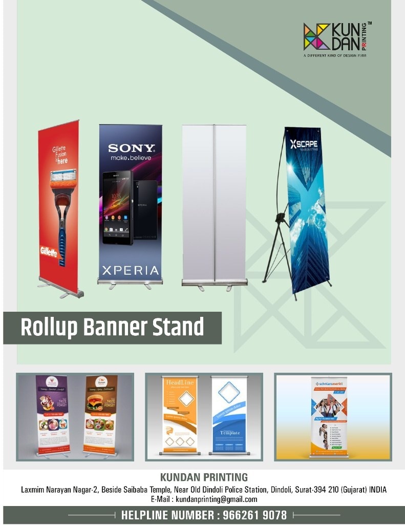 Rollup Banner Stand in Surat at ₹ 500 / Set (MOQ:1 Set) by Kundan ...