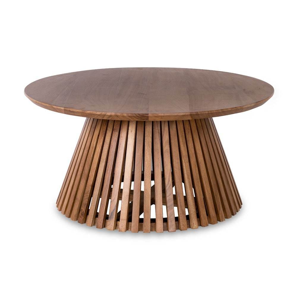 Second Hand Plain Wooden Round Coffee Table Brown