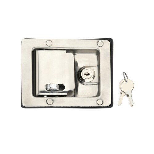 Slam Canopy Door Lock Stainless Steel Pad Lock Type with 2 Keys 100mm ...