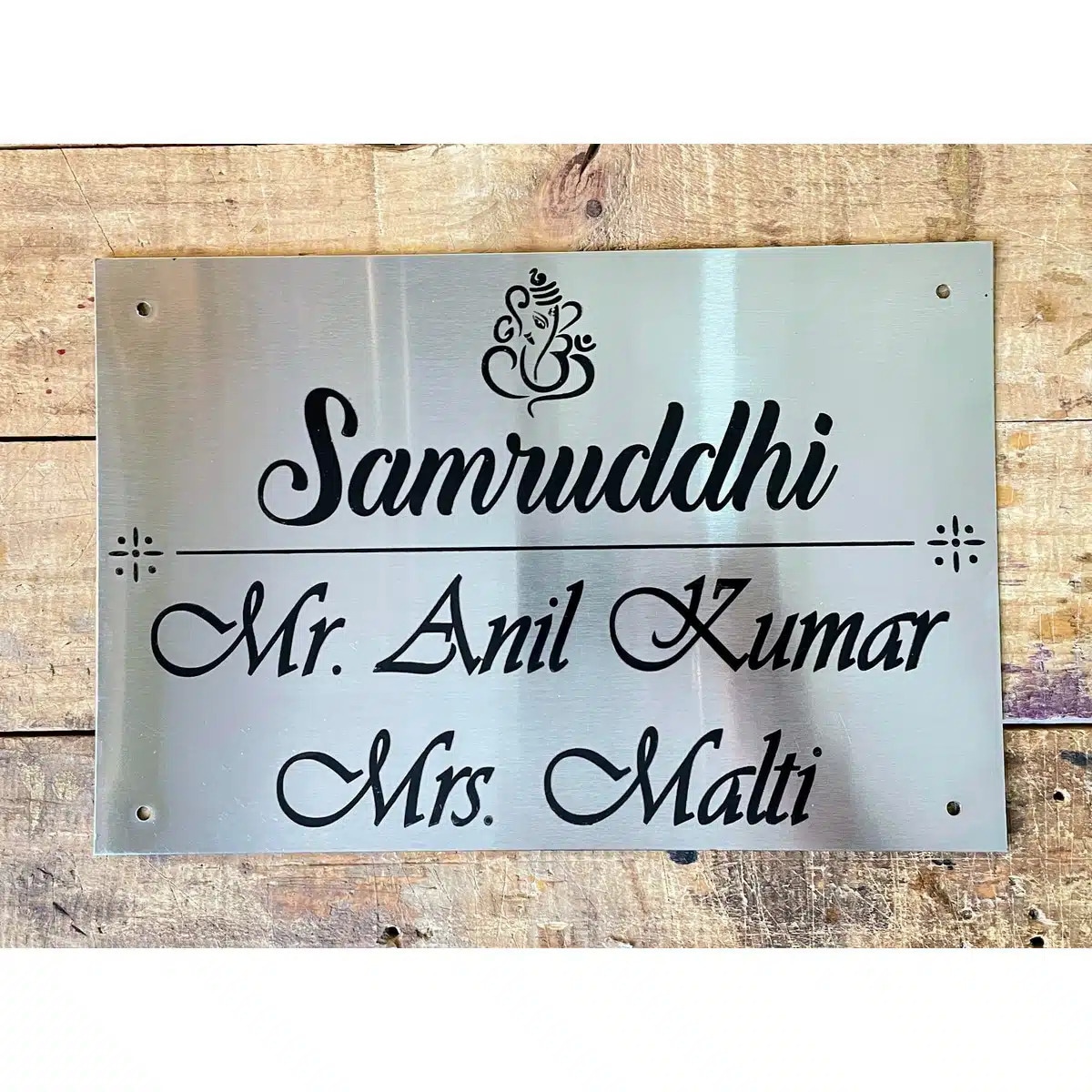 Stainless Steel Metal Engraved House Name Plate in Bangalore at ₹ 20 ...