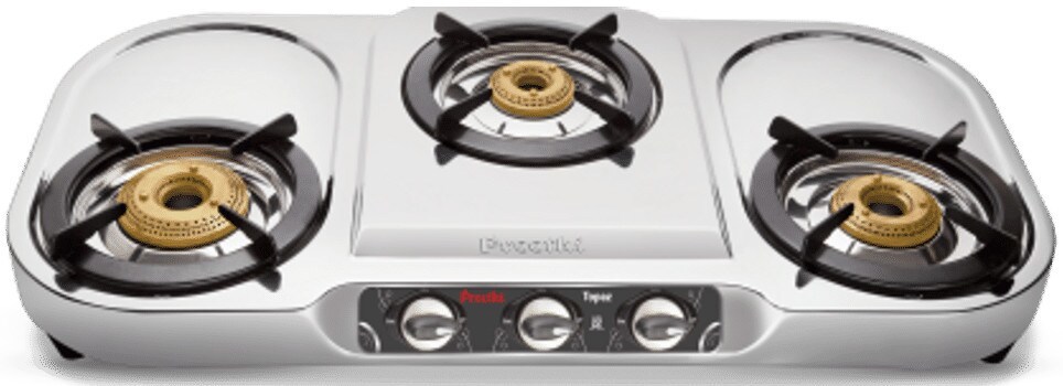 Preethi 3 burner stainless steel gas stove price store
