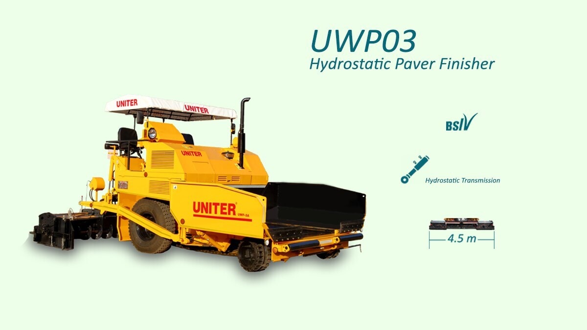 Uniter Hydrostatic Sensor Paver FinisherModel UWP03 Weight (10,400 kg ...