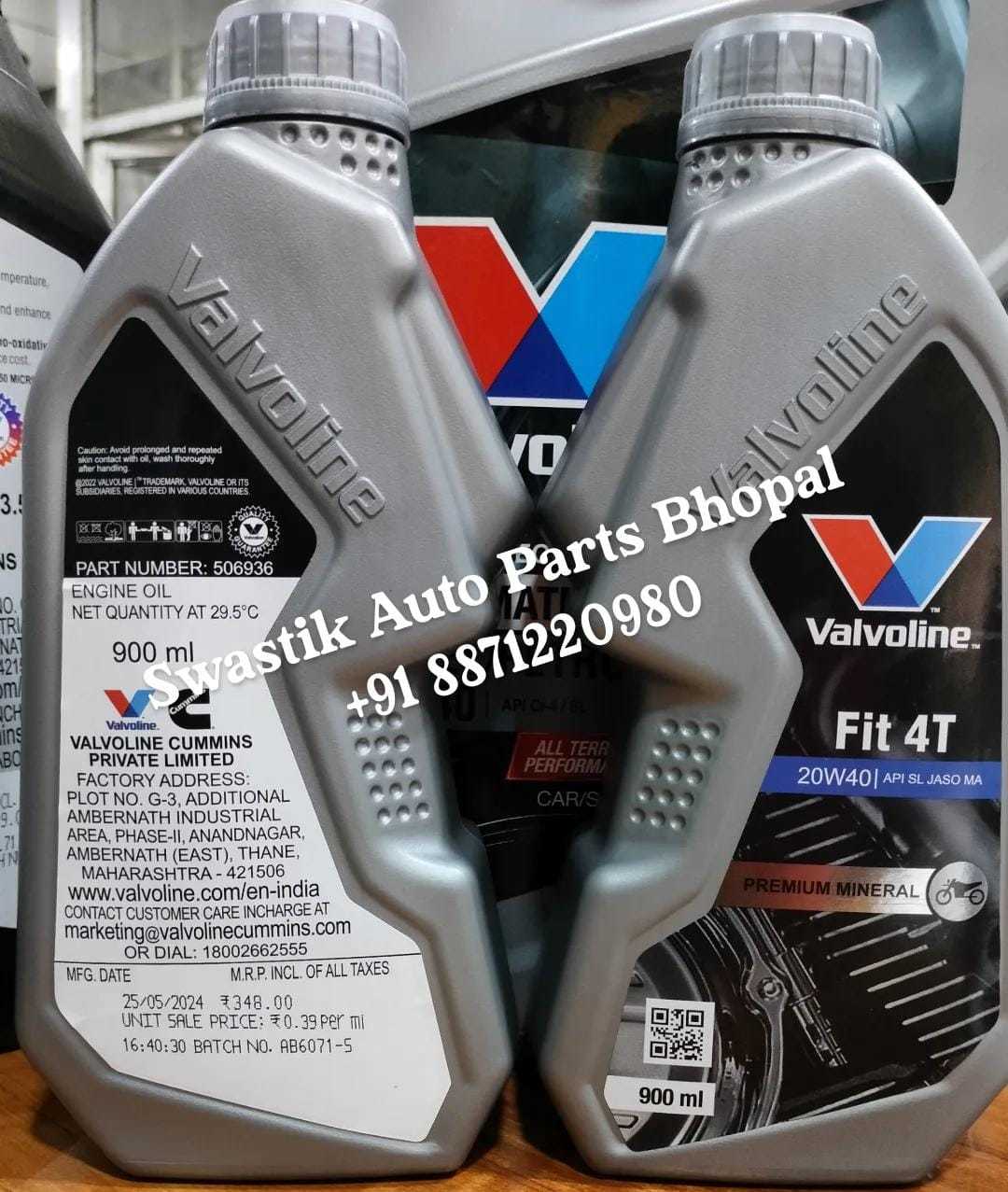 Valvoline Fit 4T 20W 40 API SL JASO MA Premium Mineral 2 Wheeler Engine ...