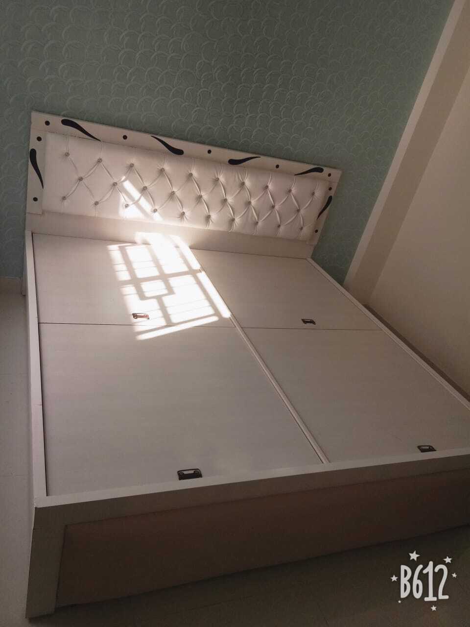 Wood Designer White Modern Double Bed