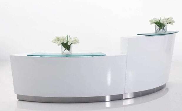 Wooden High Low Modular Reception Counter Table in Delhi at ₹ 15,000 ...