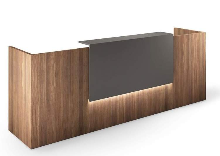 Brown and Grey Designer Modular Reception Table in Mumbai at best price by Designo Justdial